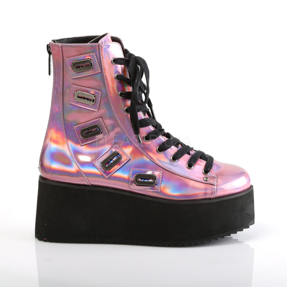Shoes | Razor Blade Holographic Gothic Ankle Boots | Poshmark